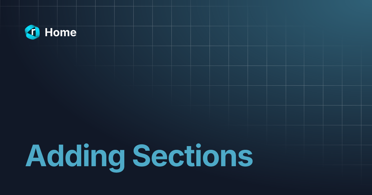 Adding Sections | Realboard Manual